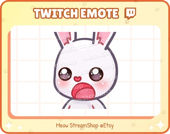 Twitch Emote / Cute Rabbit Gasp Emotes / Cute White Bunny Sub | Etsy