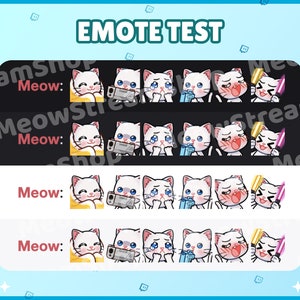 Twitch Emote / Cute White Cat Mega Pack #1 Emotes (24 Emotes Ready to ...