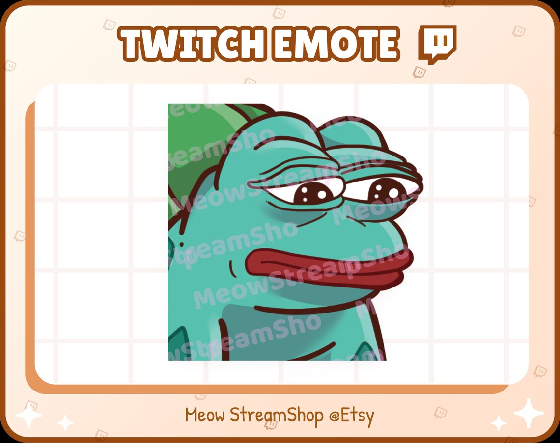 Twitch Emote / Sad Pepe Bulbasaur / Pokemon monka meme | Etsy