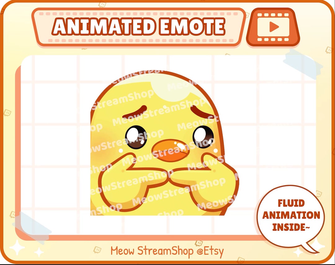 Twitch Animated Emote / Cute Chick Animated Emotes Chicken Shy, UWU ...