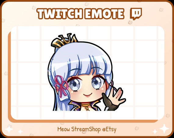 Twitch Emote Ayaka Kamisato Hi Emote Genshin Impact sub | Etsy México