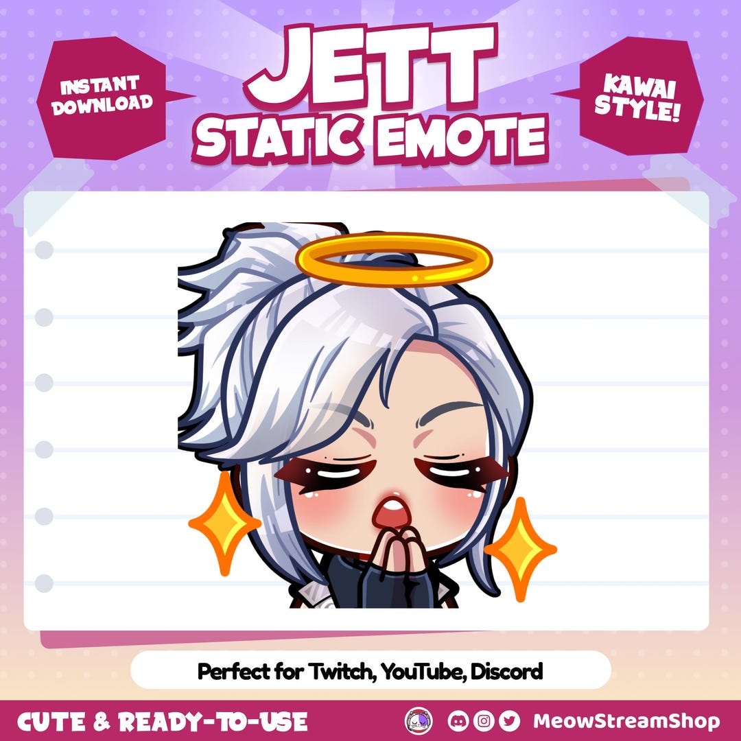 Twitch Emotes / Jett Emote Pray, Halo, Angel / Valorant Sub Emoji for ...