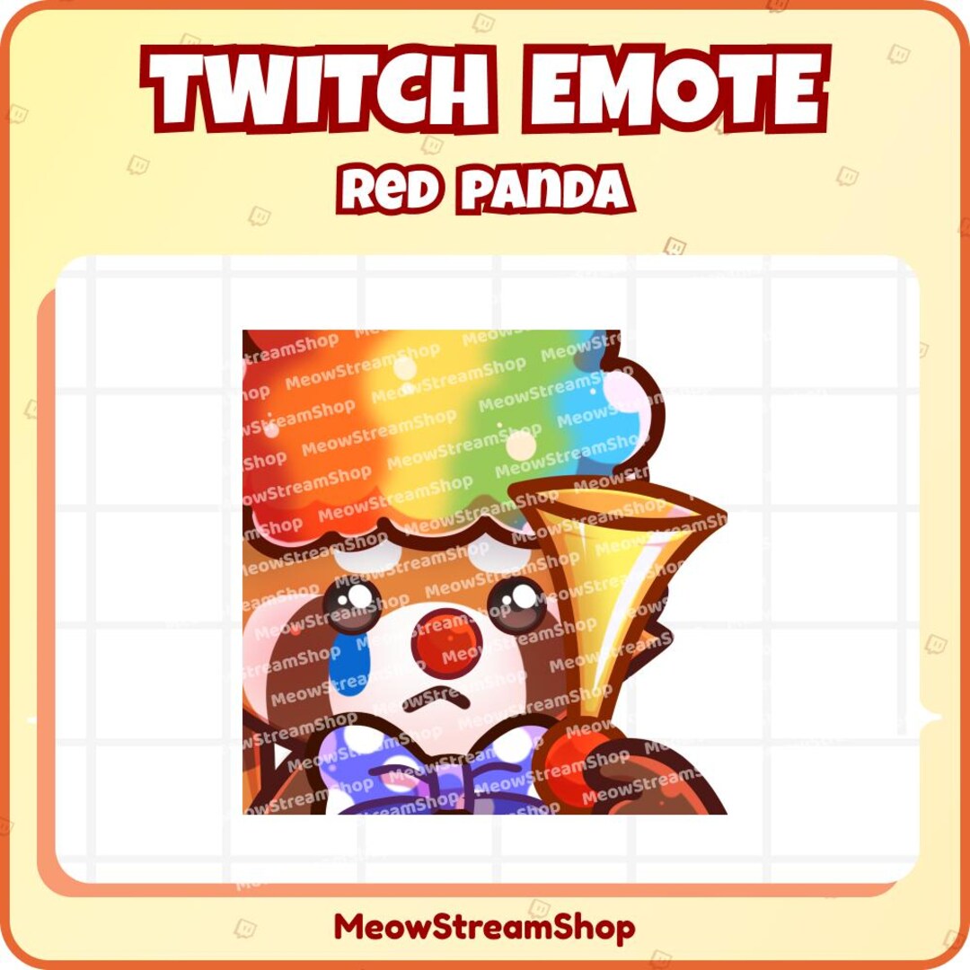 Red Panda Clown Twitch Emote – Cute Twitch Emote PNG | Discord, Vtuber ...