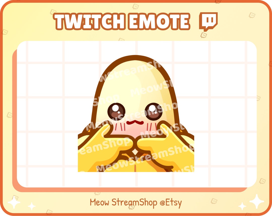 Twitch Emote / Cute Banana Shy, Finger Touch Emotes / Kawaii Banana ...
