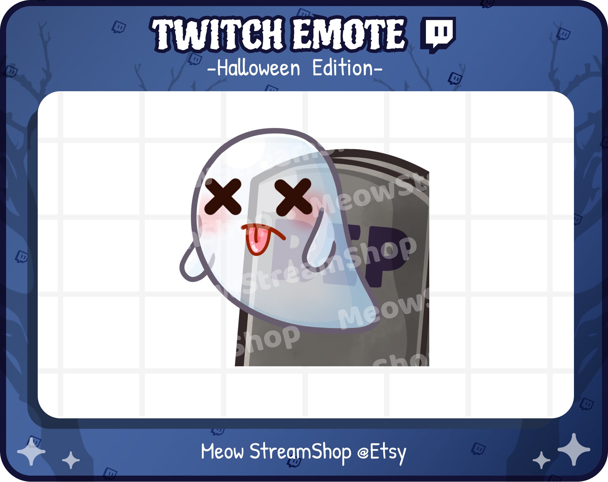 Twitch Emote / Cute Ghost RIP Dead Emote / Kawaii Spooky - Etsy Canada