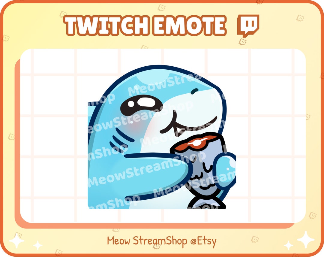 Twitch Emote / Cute Shark Eat Fish, Nom Nom Emotes / Kawaii Sharks ...