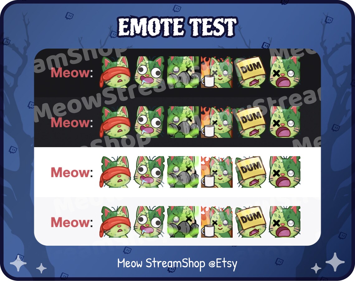 Twitch Emote / Cute Zombie Cat Mega Pack #2 Emotes (24 Emotes Ready to ...
