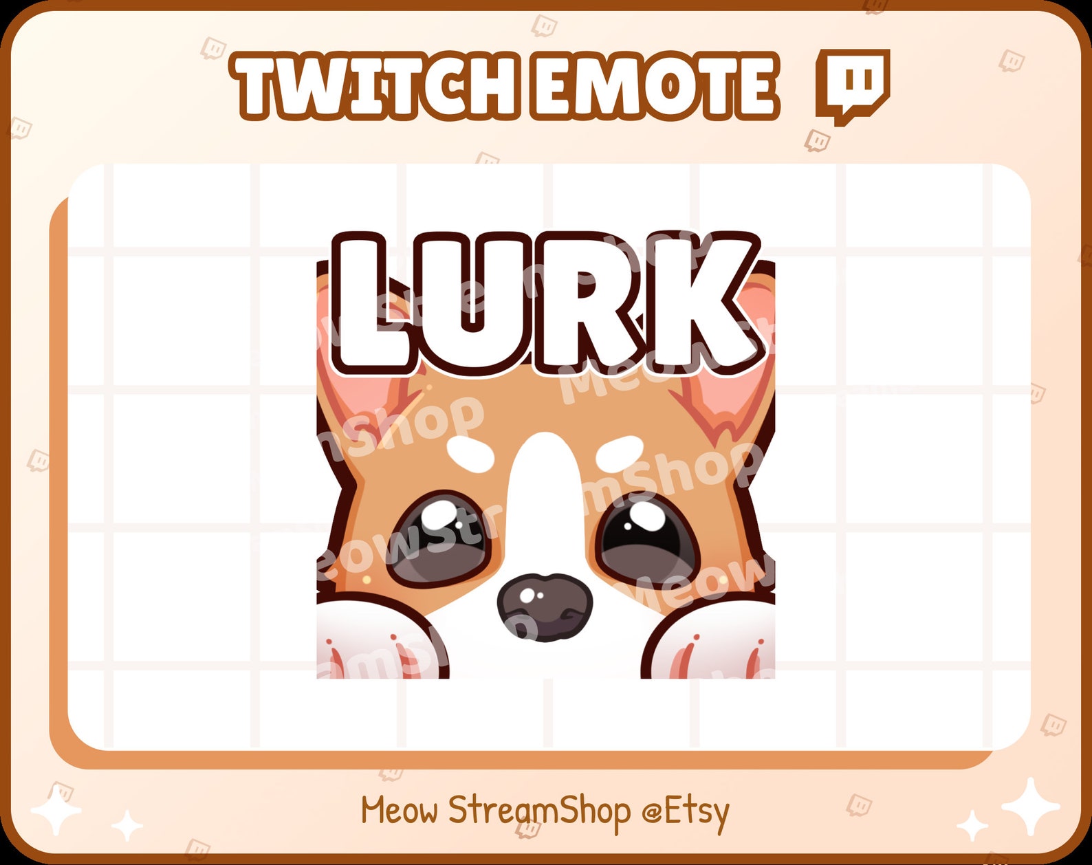 Twitch Emote / Corgi LURK Emoji for Streamer / Pet Cute Dog - Etsy