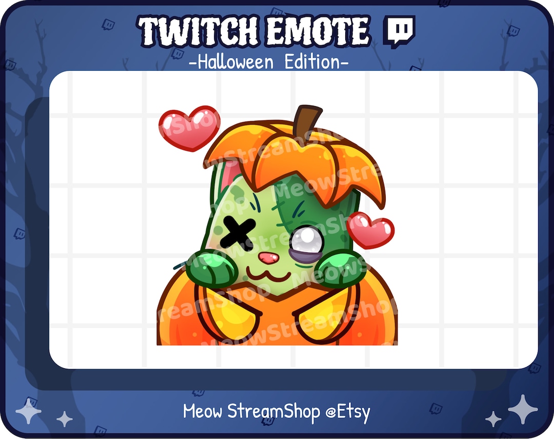 Twitch Emote / Cute Zombie Cat Lurk, Peak Emotes / Kawaii Zombie Kitten ...