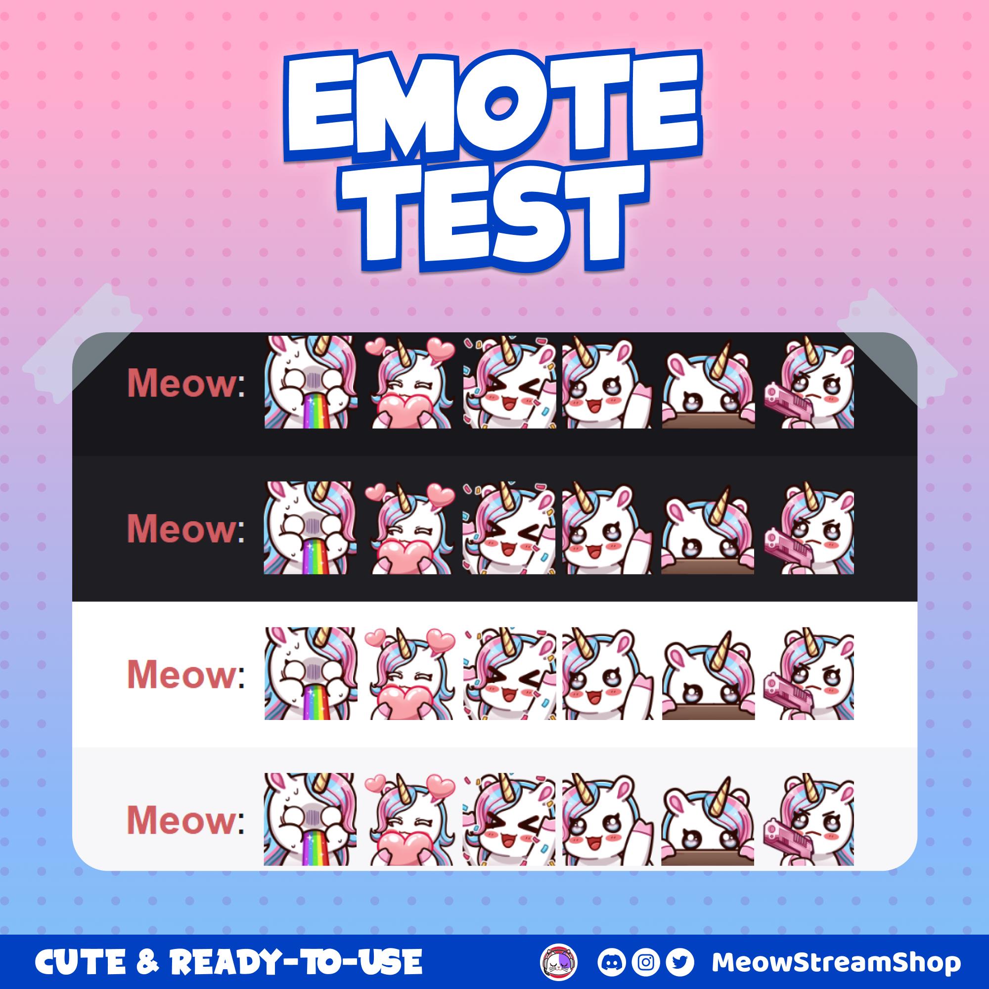 Twitch Emotes / Cute Rainbow Unicorn Emotes Pack 1 (heart, Hype, Hi ...