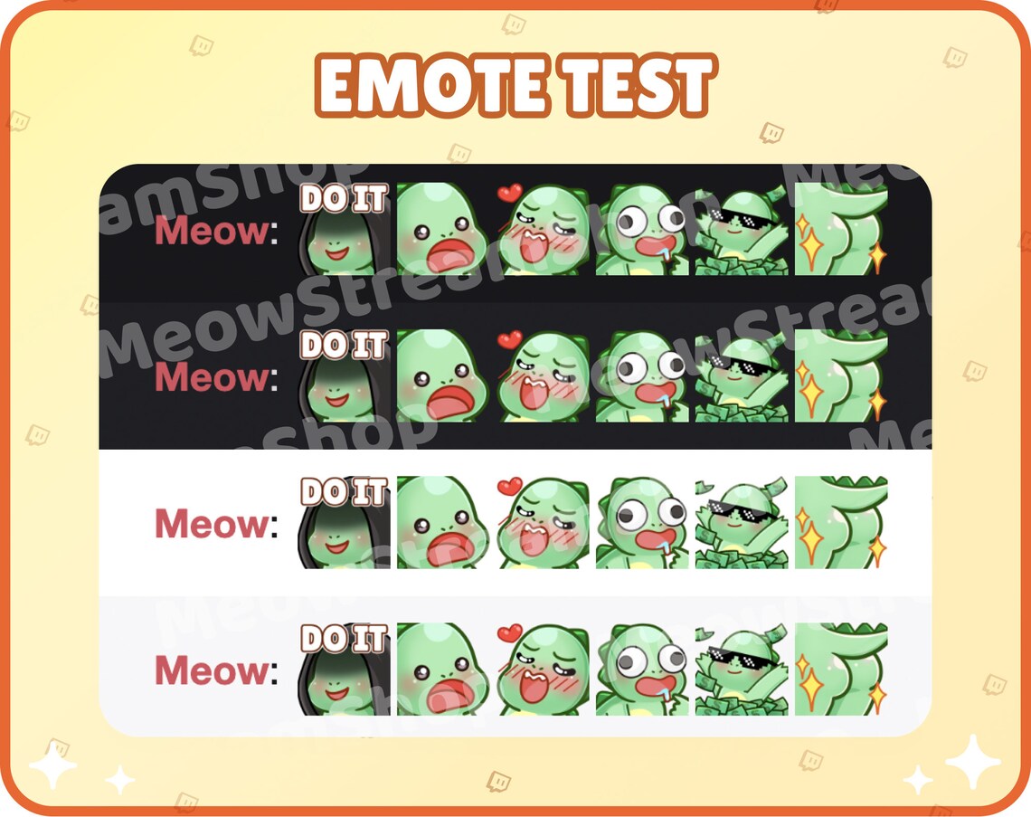 Twitch Emote / Cute Dino Emotes Pack 3 do It Gasp Gasm - Etsy