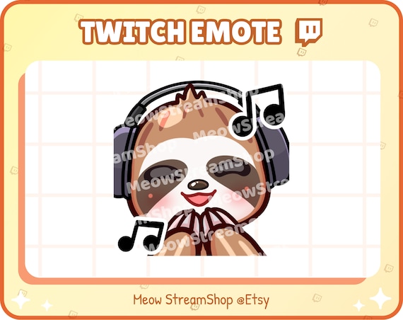 Twitch Emote / Cute Sloth JAM Jamming Music Dance Emotes / - Etsy