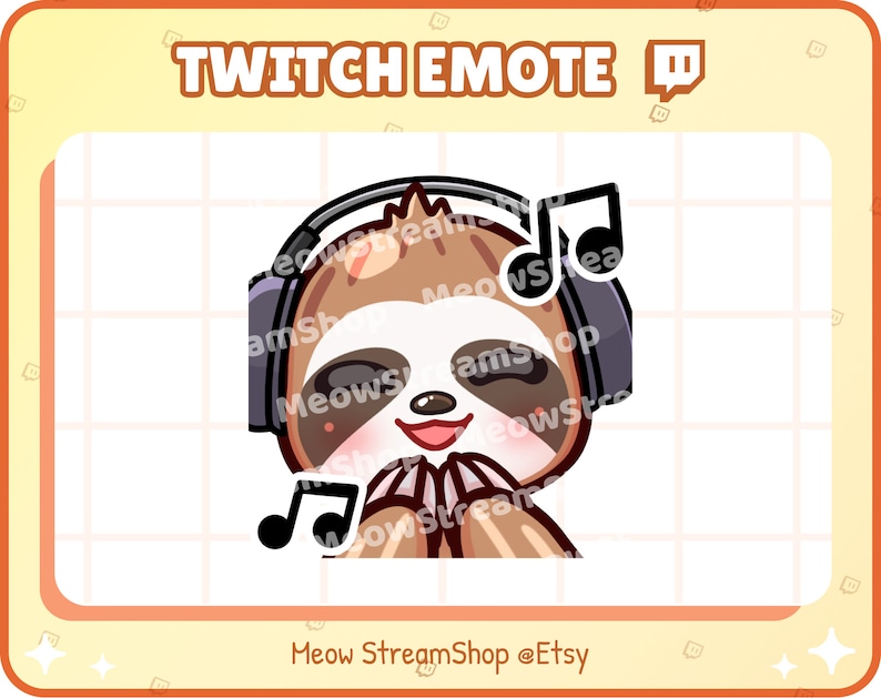 Twitch Emote / Süßer Faultier JAM, Jamming, Musik, Tanz Emotes / kawaii ...