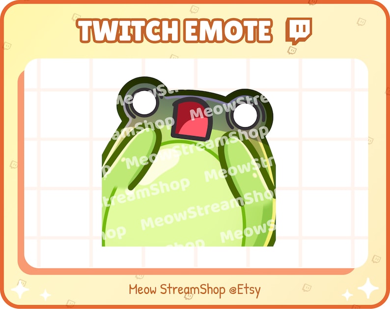 Twitch Emote / Cute Frog Shock, Shocked, Afraid Emote / Cute Frog Toad ...