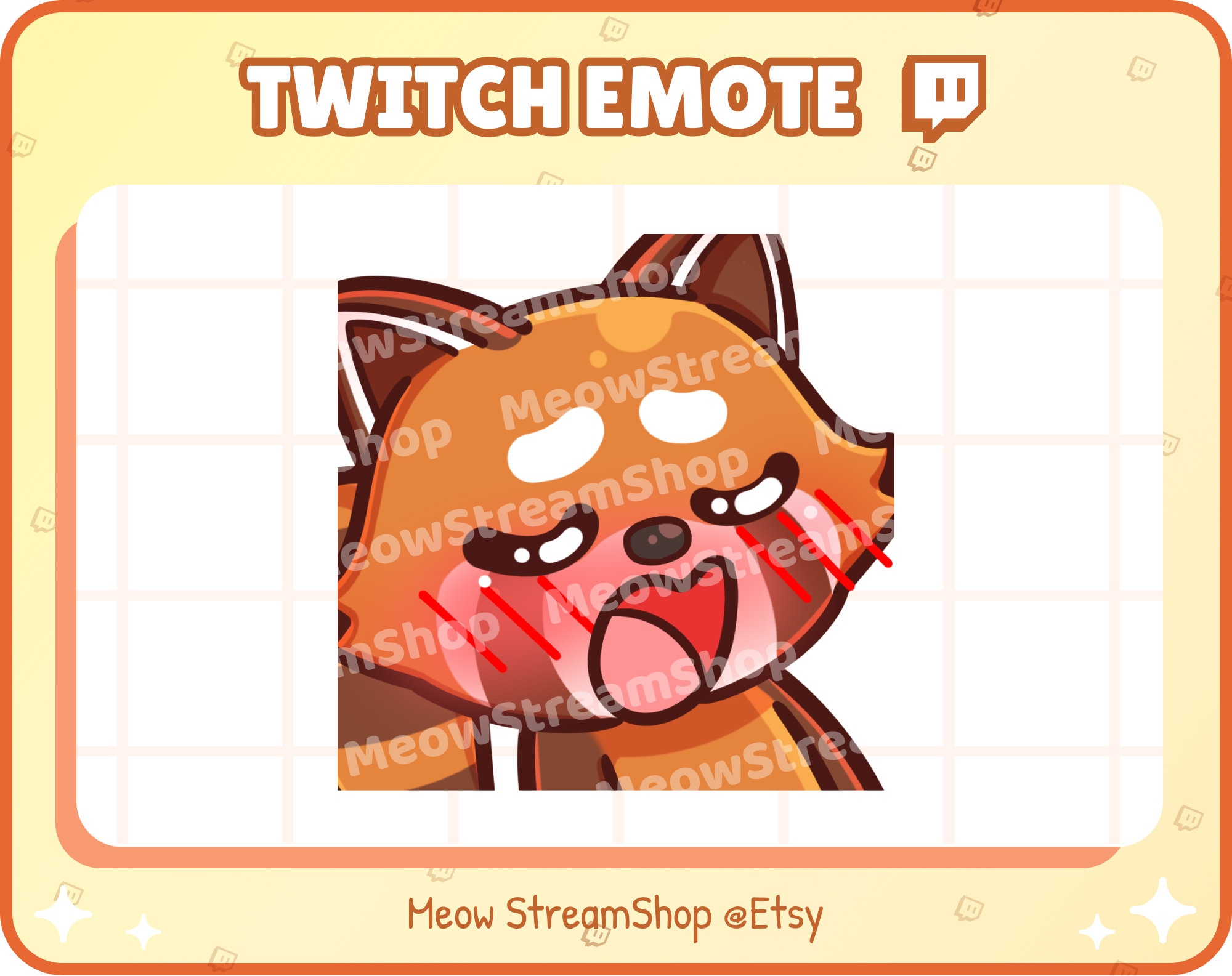 Twitch Emote / Cute Red Panda Gasm Ahegao Emotes / Cute Chibi | Etsy