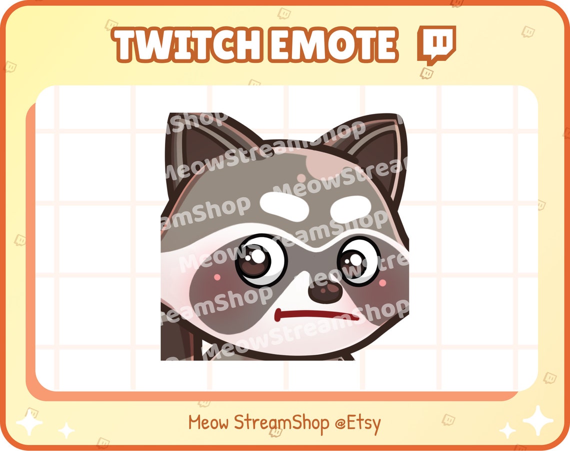Twitch Emote / Cute Raccoon Awkward Look, Panic, Meme, Sus Emotes ...
