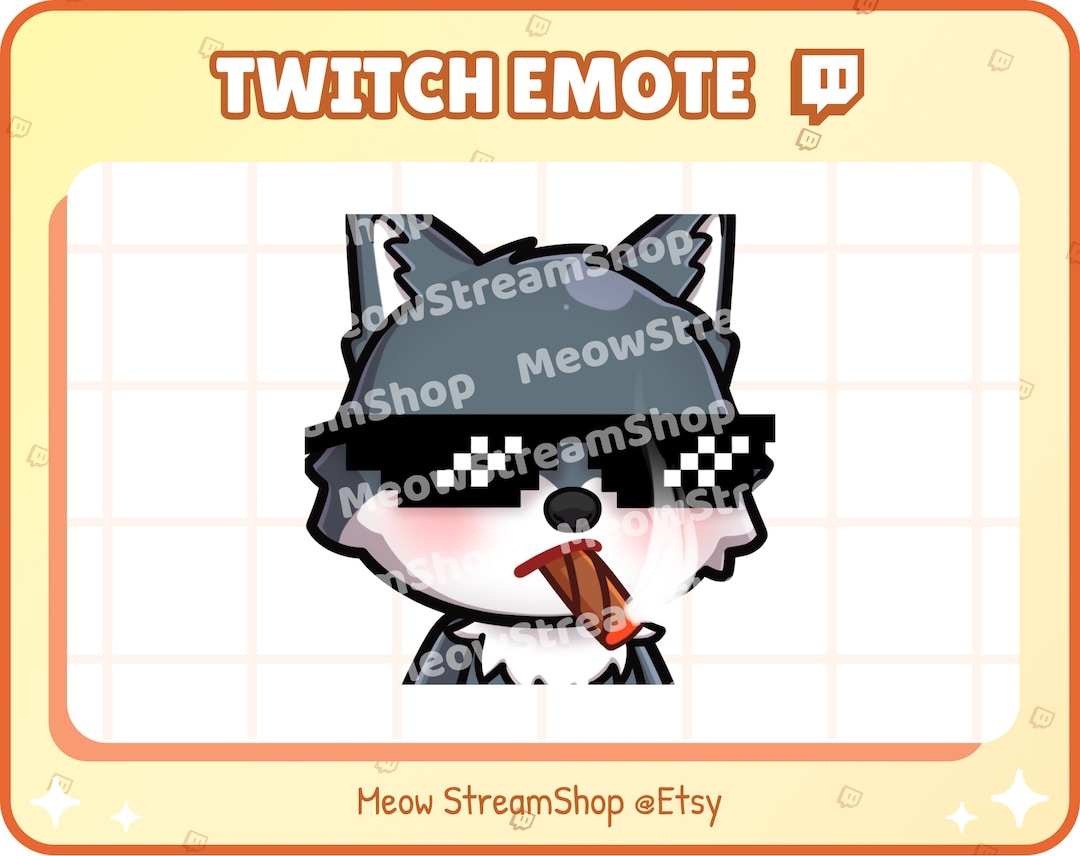 Twitch Emote / Cute Grey Wolf GG, EZ, Cool, Cig, Cigarette Emotes ...