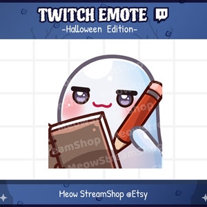 Twitch Emote / Cute Ghost Note, Taking Note, Rule, Write Emote / Kawaii ...