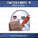 Twitch Emote / Cute Ghost Note, Taking Note, Rule, Write Emote / Kawaii ...