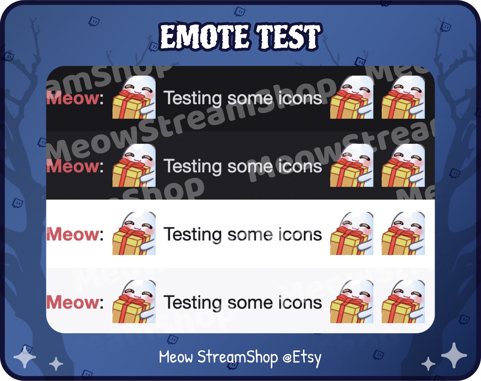 Twitch Emote / Cute Ghost Gift, Present, Reward, Prize Emote / Kawaii ...