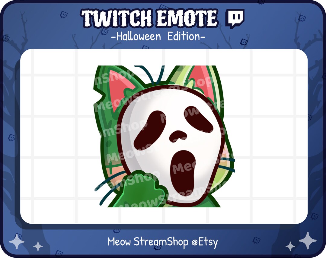 Twitch Emote / Cute Zombie Cat Scream Mask, Horror Emotes / Kawaii ...