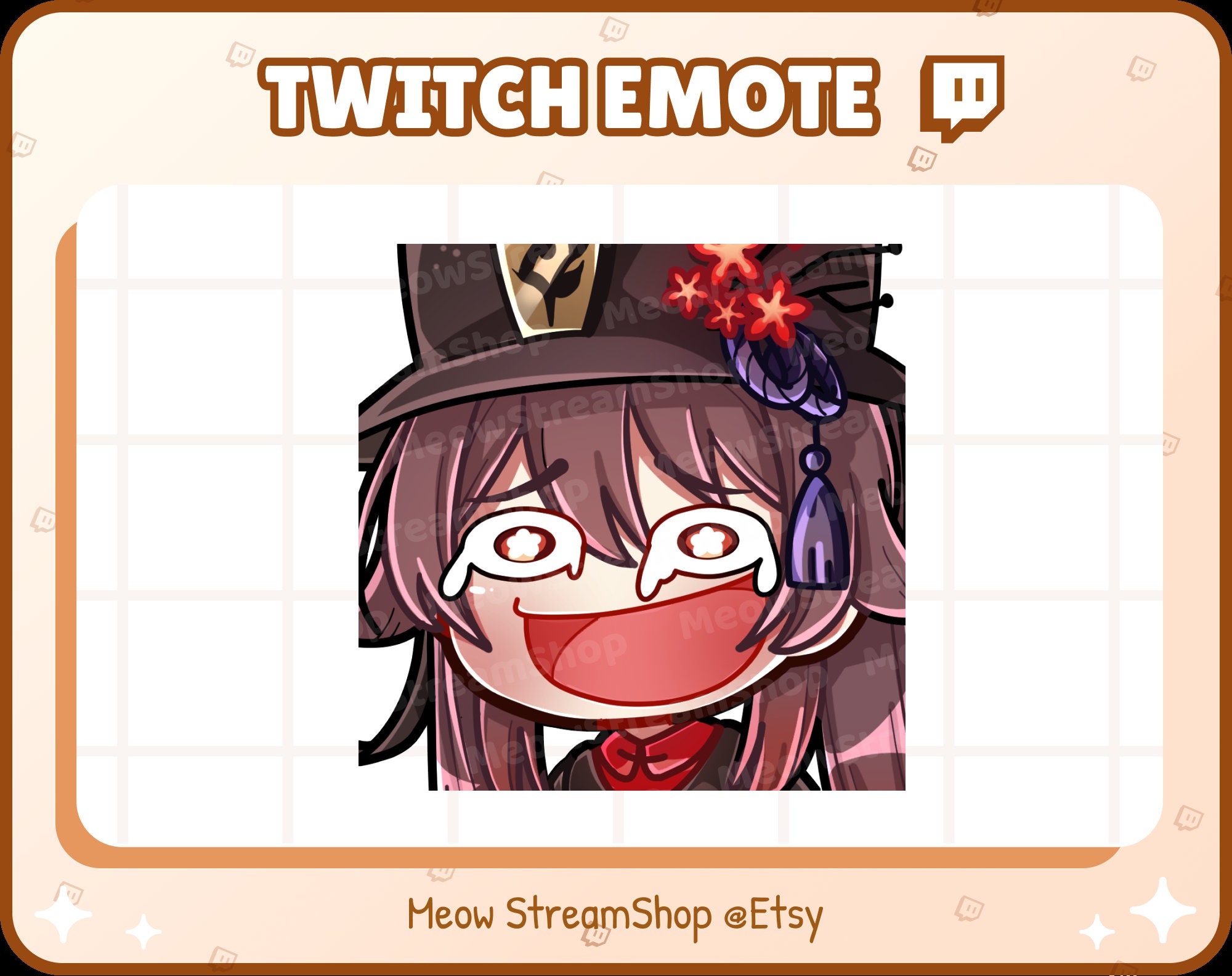 Twitch Emote Hu Tao Wheeze Scream Emote Genshin Impact | Etsy