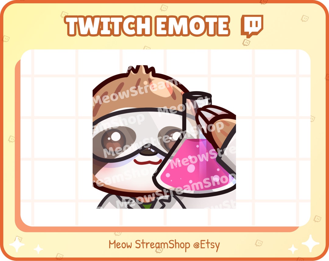Twitch Emote / Cute Sloth Science, Chemistry, Lab, Smart Emotes ...