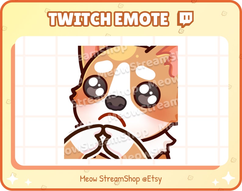 Twitch Emote / Cute Corgi Shy Blush Please Pleading Emotes - Etsy