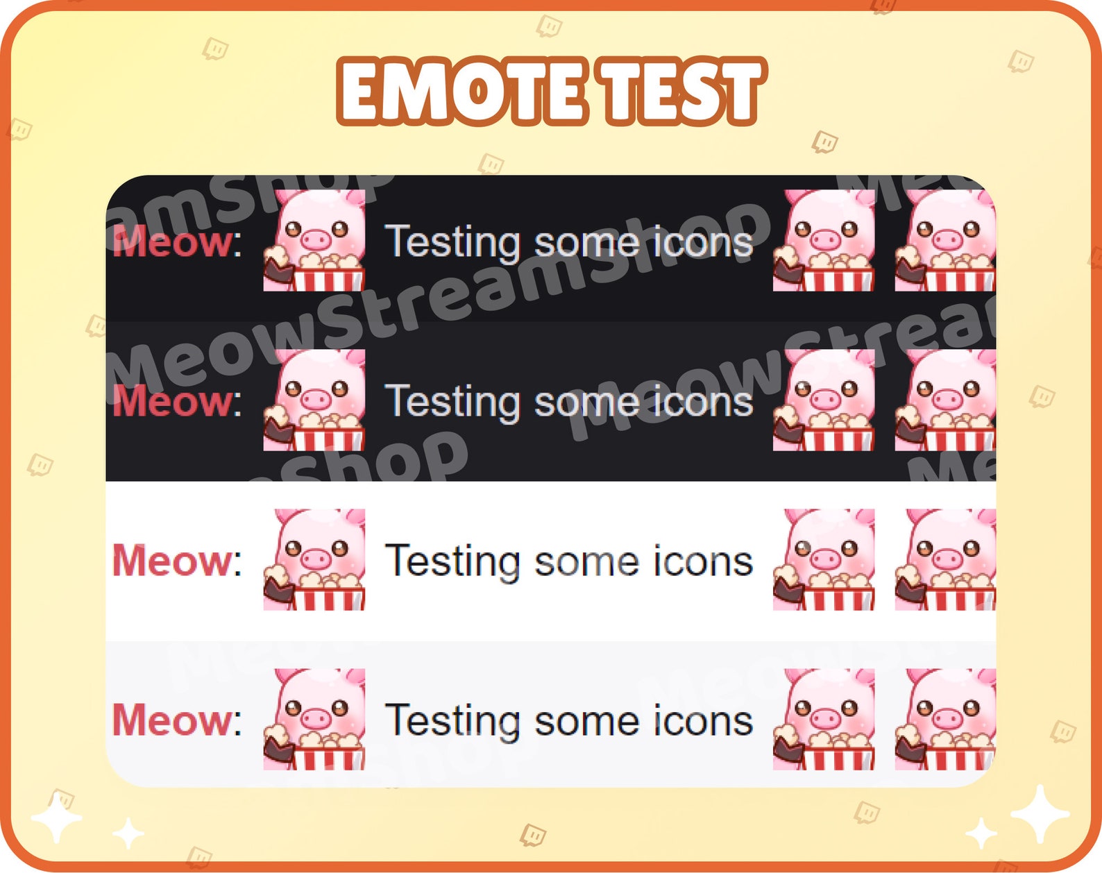 Twitch Emote / Cute Pig Popcorn Nom Nom Eat Watch Emotes / - Etsy