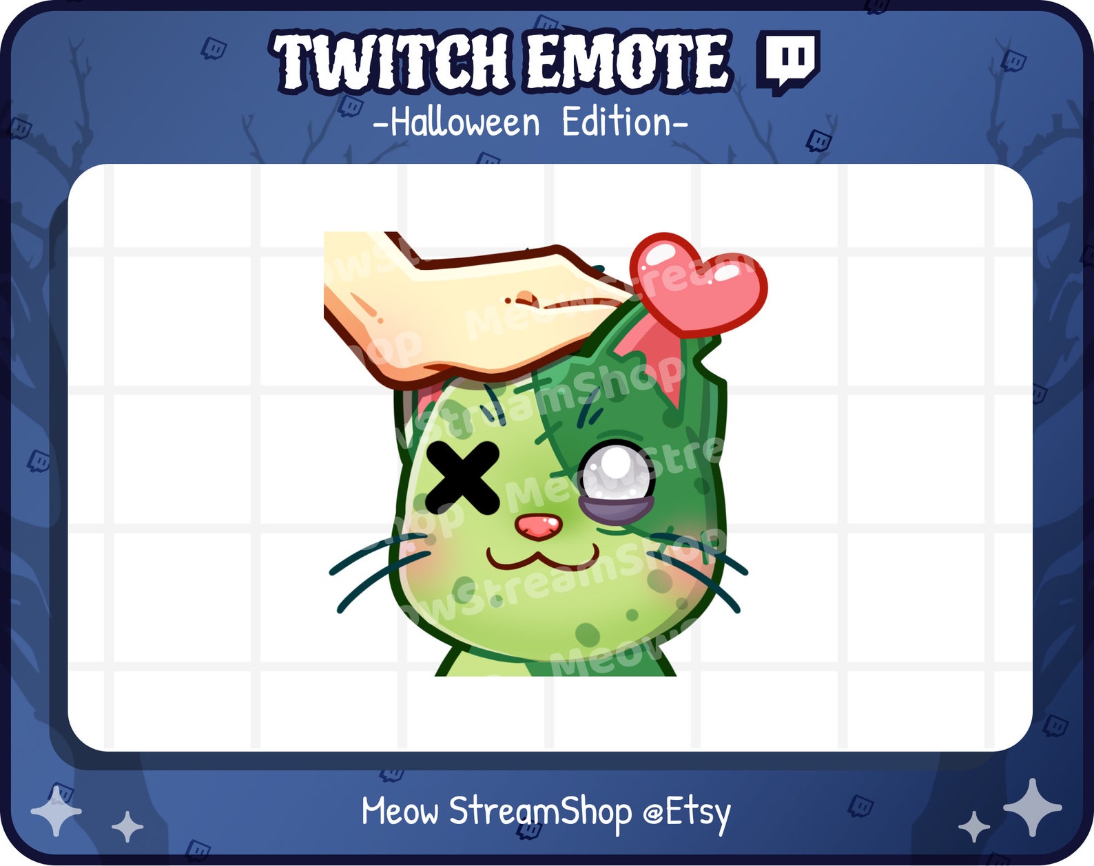 Twitch Emote / Cute Zombie Cat Pat Emotes / Kawaii Zombie Kitten ...