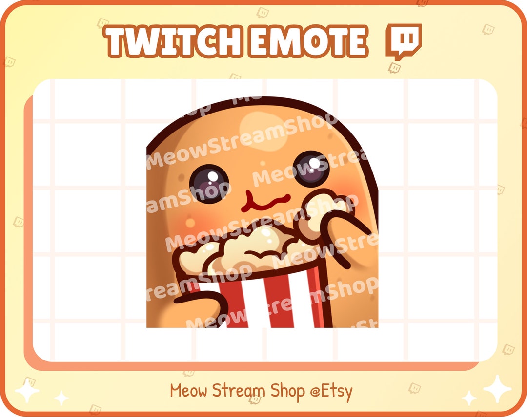 Twitch Emote / Cute Potato Popcorn, Pop Corn, Eat, Watch, Movie Time ...