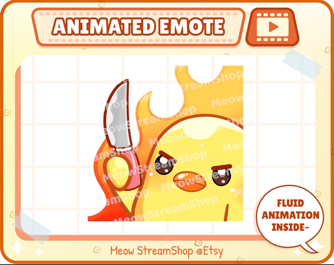 Twitch Animated Emote / Cute Chick Animated Emotes Raid, Knife, Rage ...