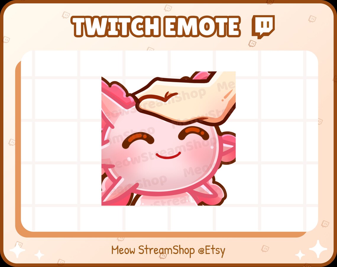 Twitch Emote / Cute Axolotl Pat Emote / Axolotl Salamander Sub Emoji - Etsy