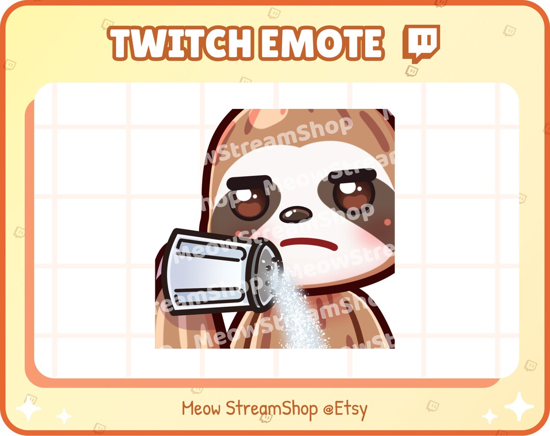 Twitch Emote / Cute Sloth Salty Emotes / Kawaii Lazy Sloth Animal Sub ...