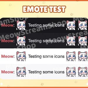 Twitch Emote / Cute White Cat Sad, Cry, Tears Emotes / Kawaii Kitten ...