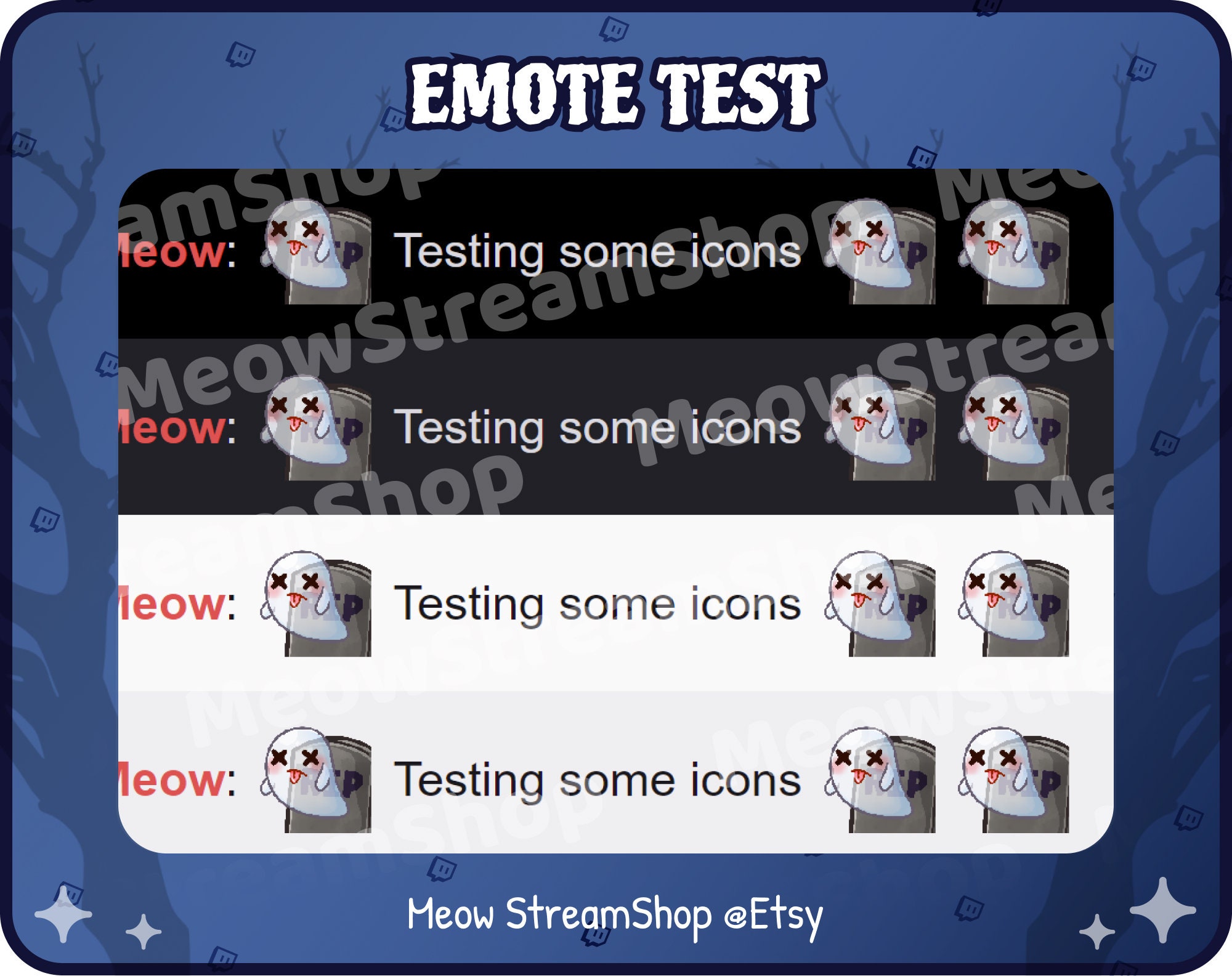 Twitch Emote / Cute Ghost RIP, Dead Emote / Kawaii Spooky Ghost ...