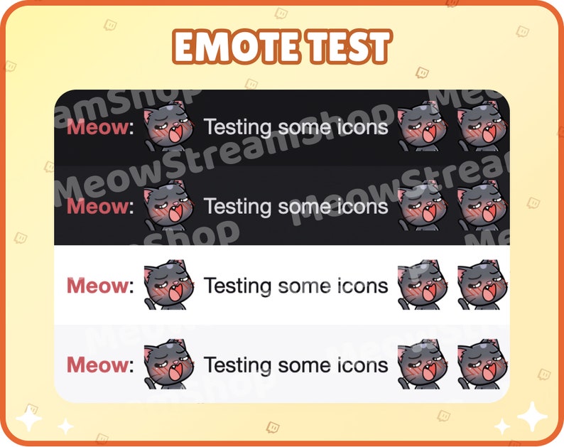 Twitch Emote / Cute Black Cat Gasm, Ahegao Emotes / Kawaii Kitten Catto ...