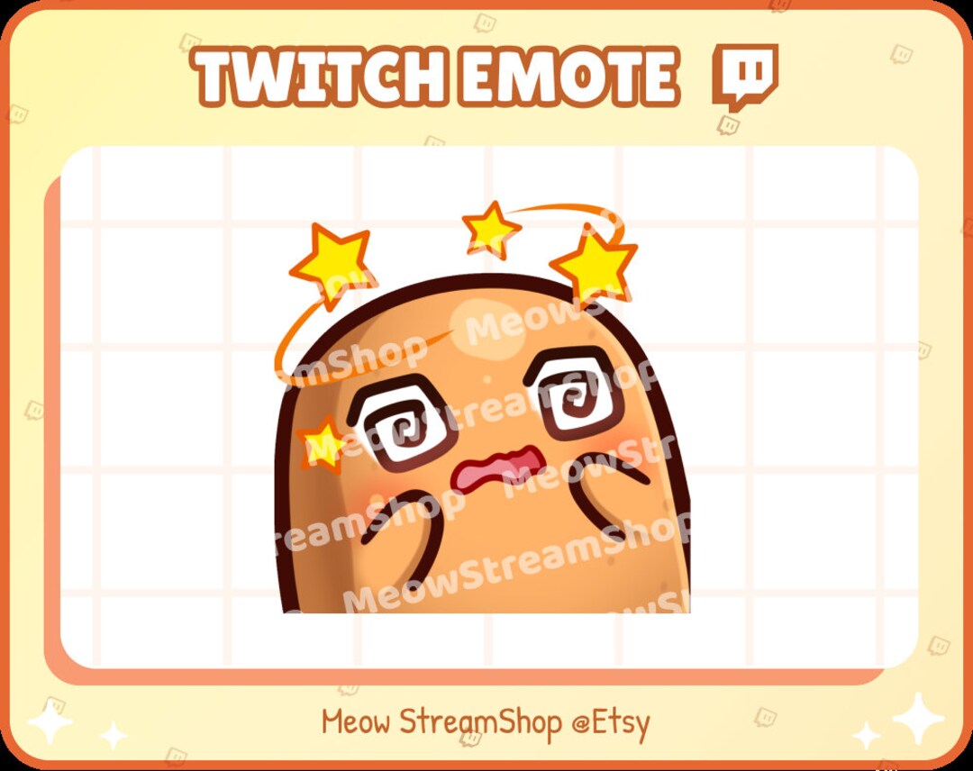 Twitch Emote / Cute Potato Dizzy, Confuse Emotes / Kawaii Potat ...