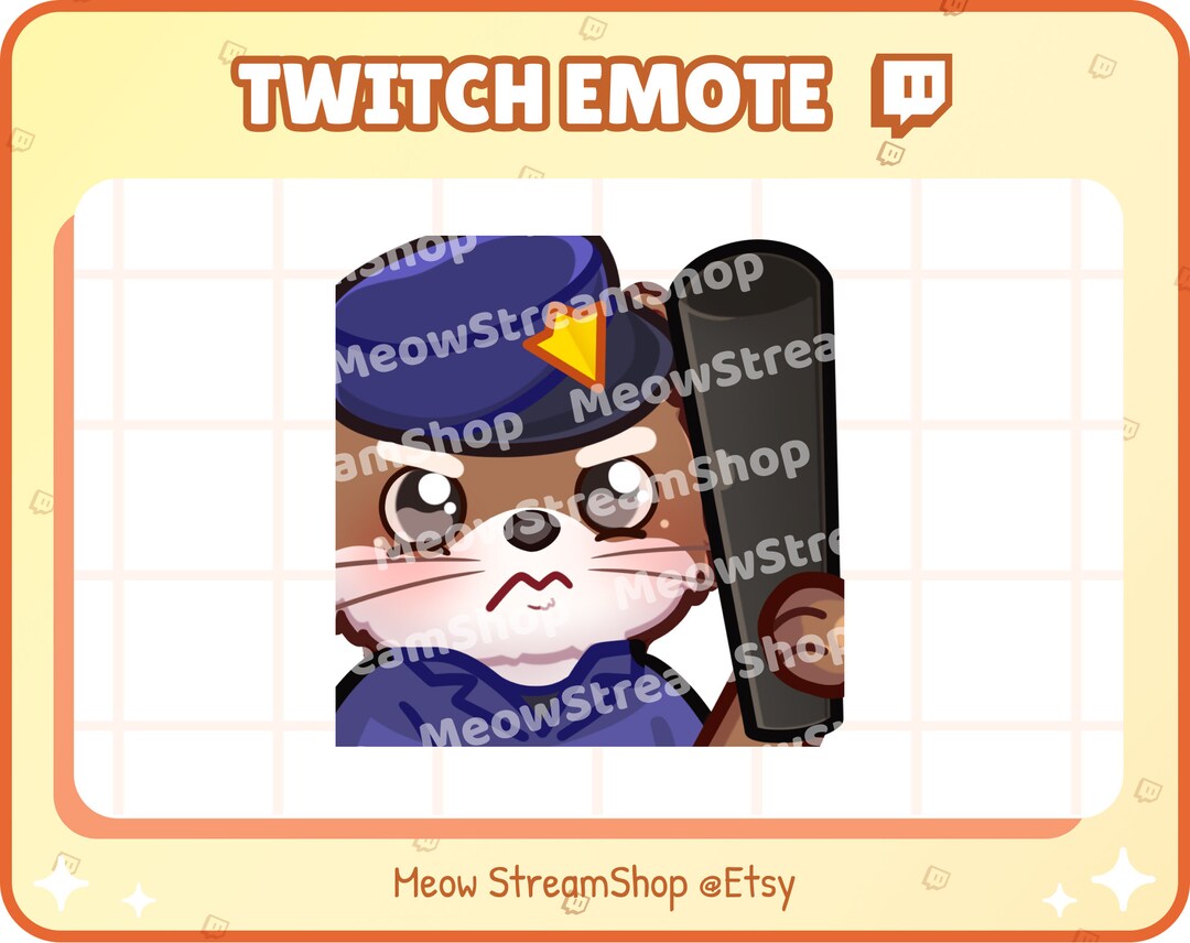 Twitch Emote / Cute Otter Cop Police Rule Ban Emotes / - Etsy