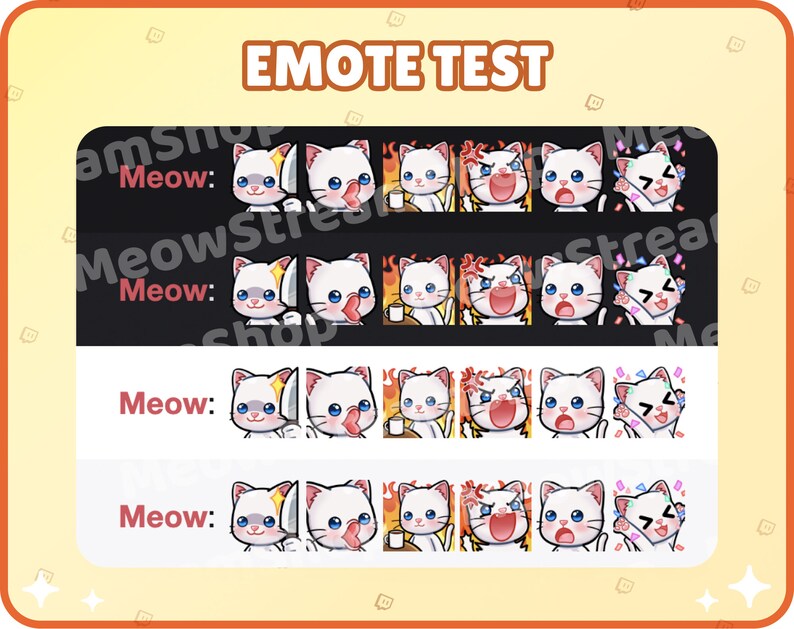 Twitch Emote / Cute White Cat Emotes Pack 2 knife POG This - Etsy
