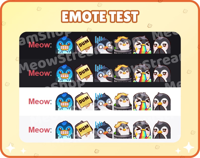 Twitch Emote / Cute Penguin Emoji Pack 5 (rainbow Puke, Sheesh, Dum ...