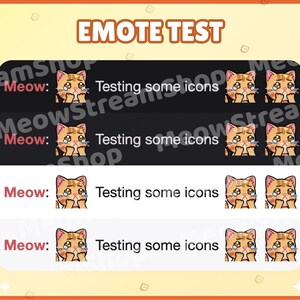 Twitch Emote / Cute Orange Cat Sad, Cry, Tears Emotes / Kawaii Kitten ...