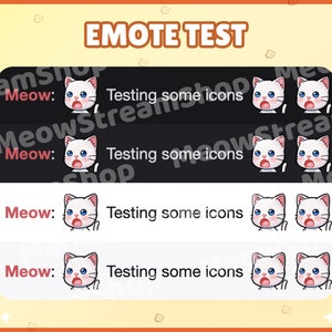 Twitch Emote / Cute White Cat Gasp, Shock, What, Whoa, Wow, Amaze ...