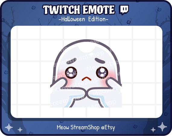Twitch Emote / Cute Ghost Shy Kawaii Finger Touch Emote / | Etsy