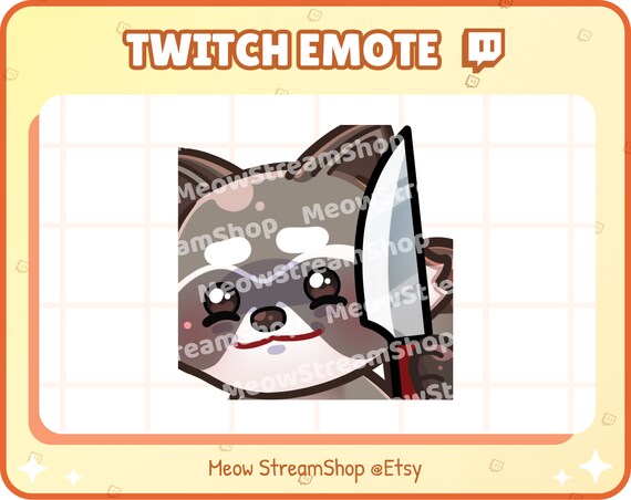 Twitch Emote / Cute Raccoon Knife Knives Yandere Angry - Etsy