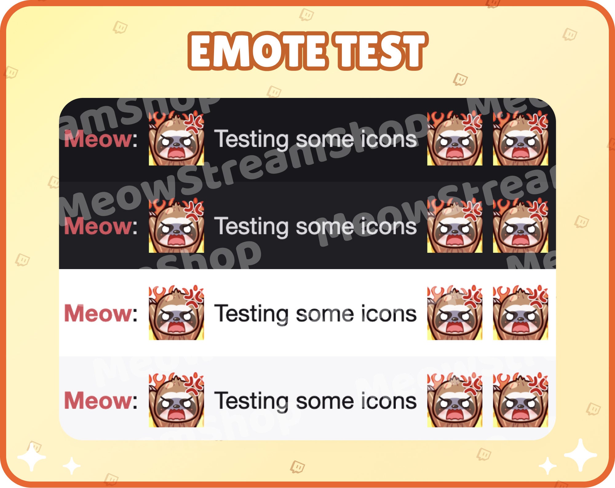 Twitch Emote / Cute Sloth Angry, Rage, Fire Emotes / Kawaii Lazy Sloth ...