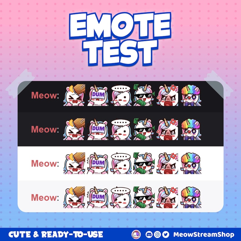 Twitch Emotes / Cute Rainbow Unicorn Megapack Emotes ( 24 Emotes Ready ...