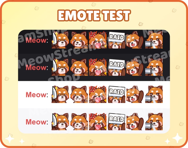 Twitch Emote / Cute Red Panda Emotes Pack 3 raid Hi - Etsy