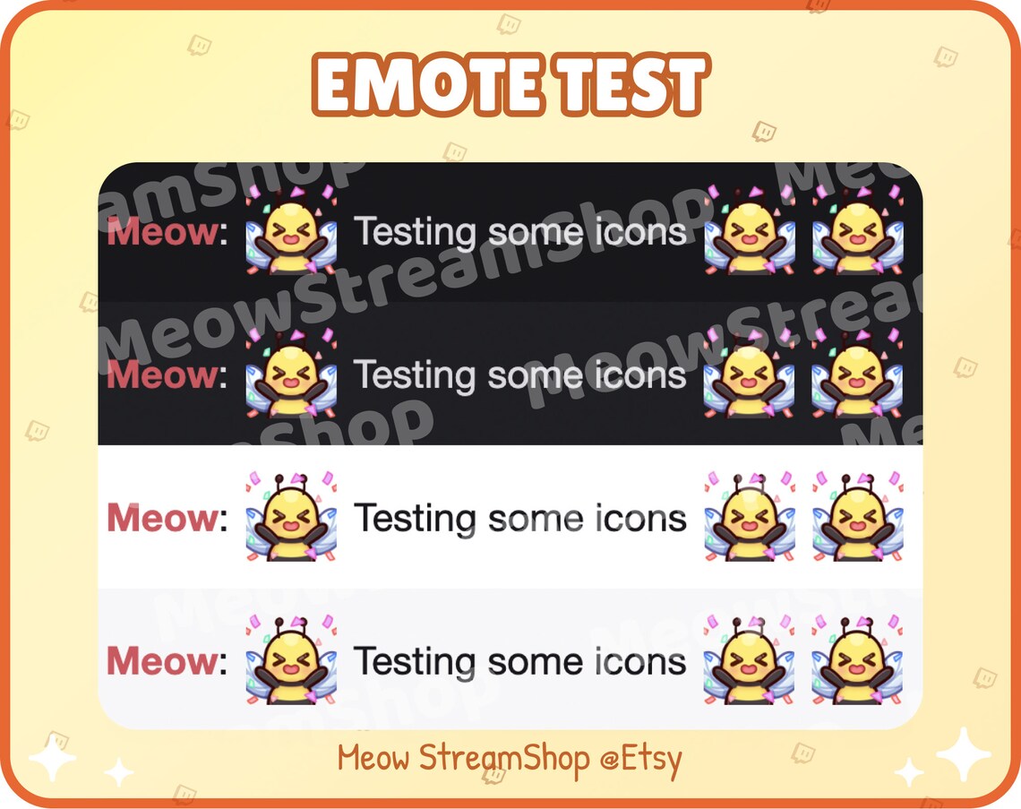 Twitch Emote / Cute Bee Hype, Happy, Confetti, Cheer Emotes / Kawaii ...