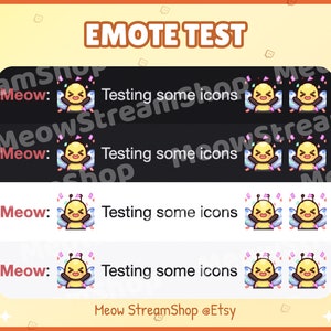Twitch Emote / Cute Bee Hype, Happy, Confetti, Cheer Emotes / Kawaii ...
